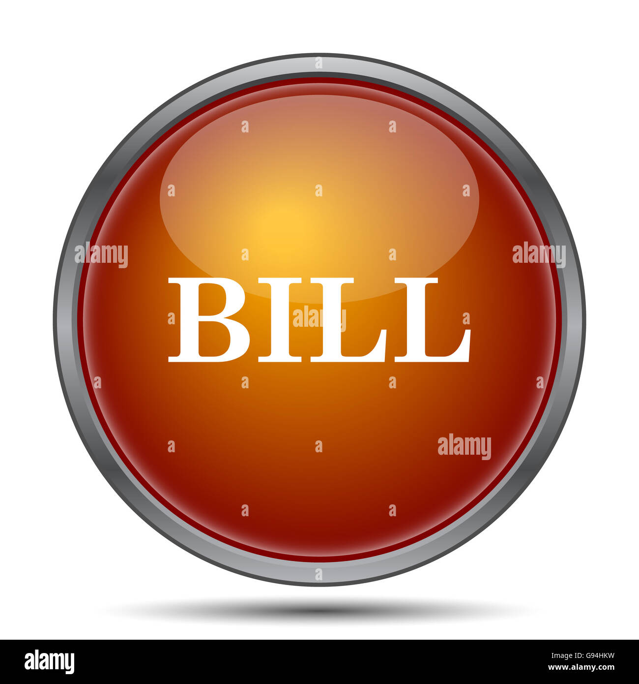 Bill icon. Internet button on white background Stock Photo - Alamy