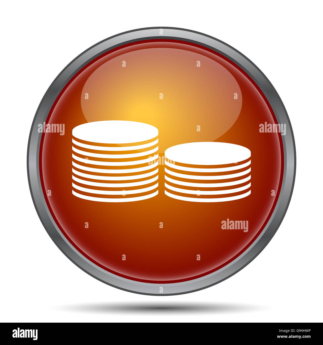 Coins.Money icon. Internet button on white background Stock Photo - Alamy