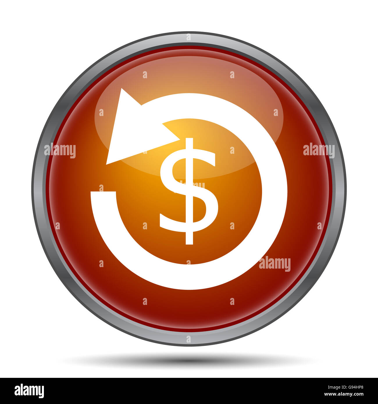 Refund icon. Internet button on white background Stock Photo - Alamy