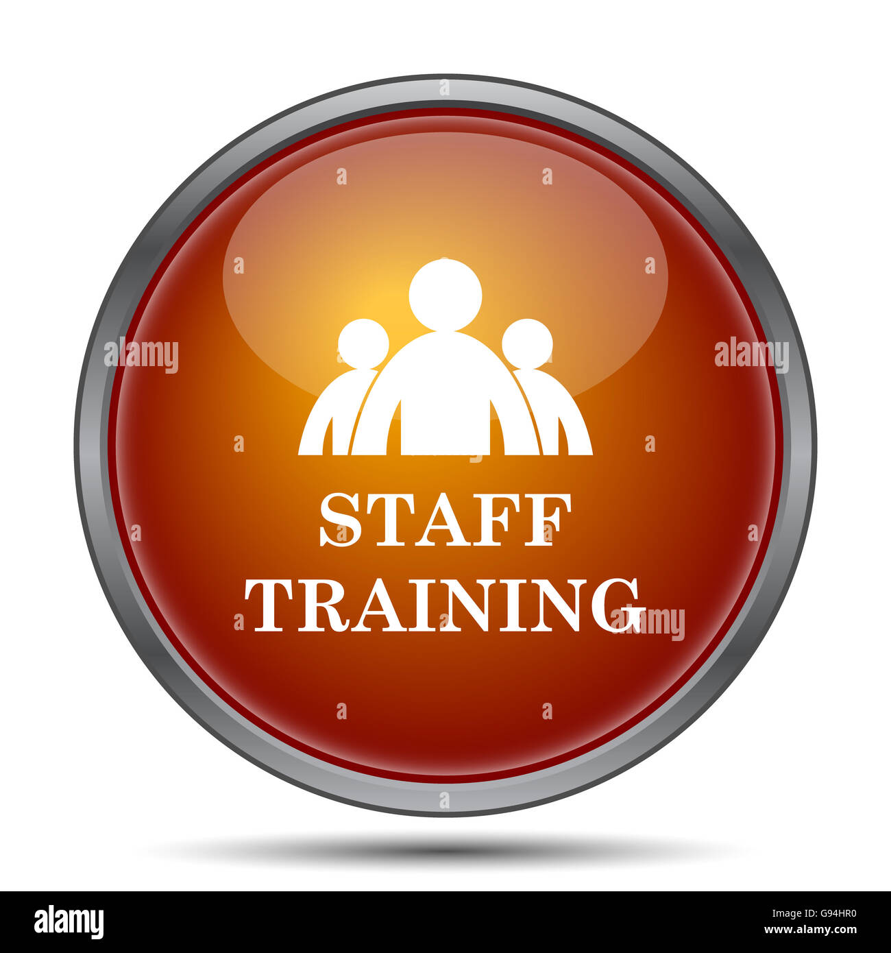 Staff training icon. Internet button on white background Stock Photo ...