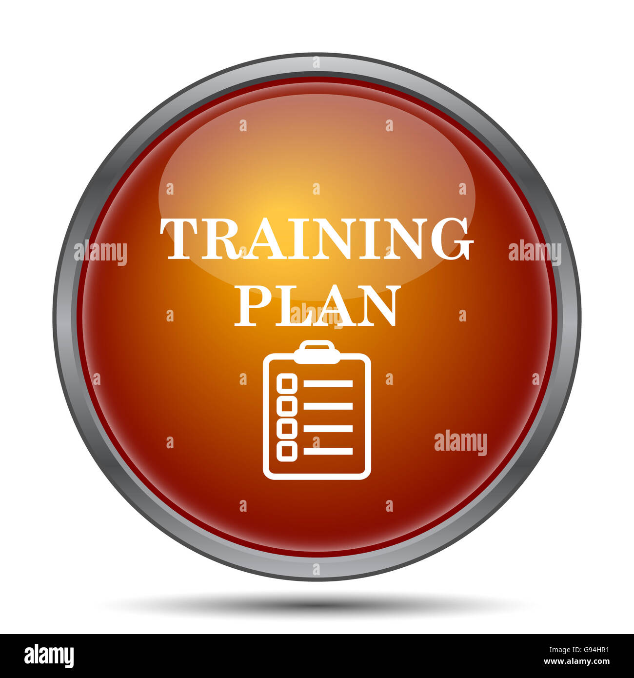 Training plan icon. Internet button on white background Stock Photo - Alamy