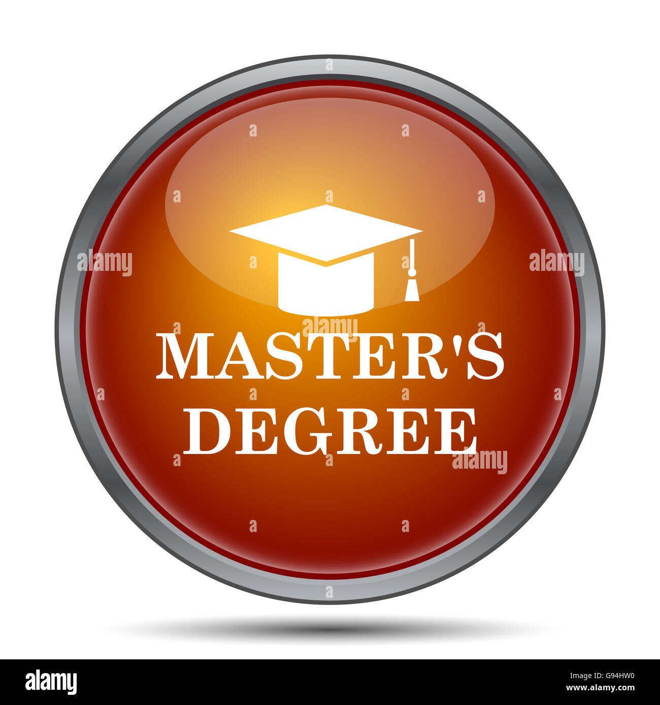 Master's degree icon. Internet button on white background Stock Photo ...