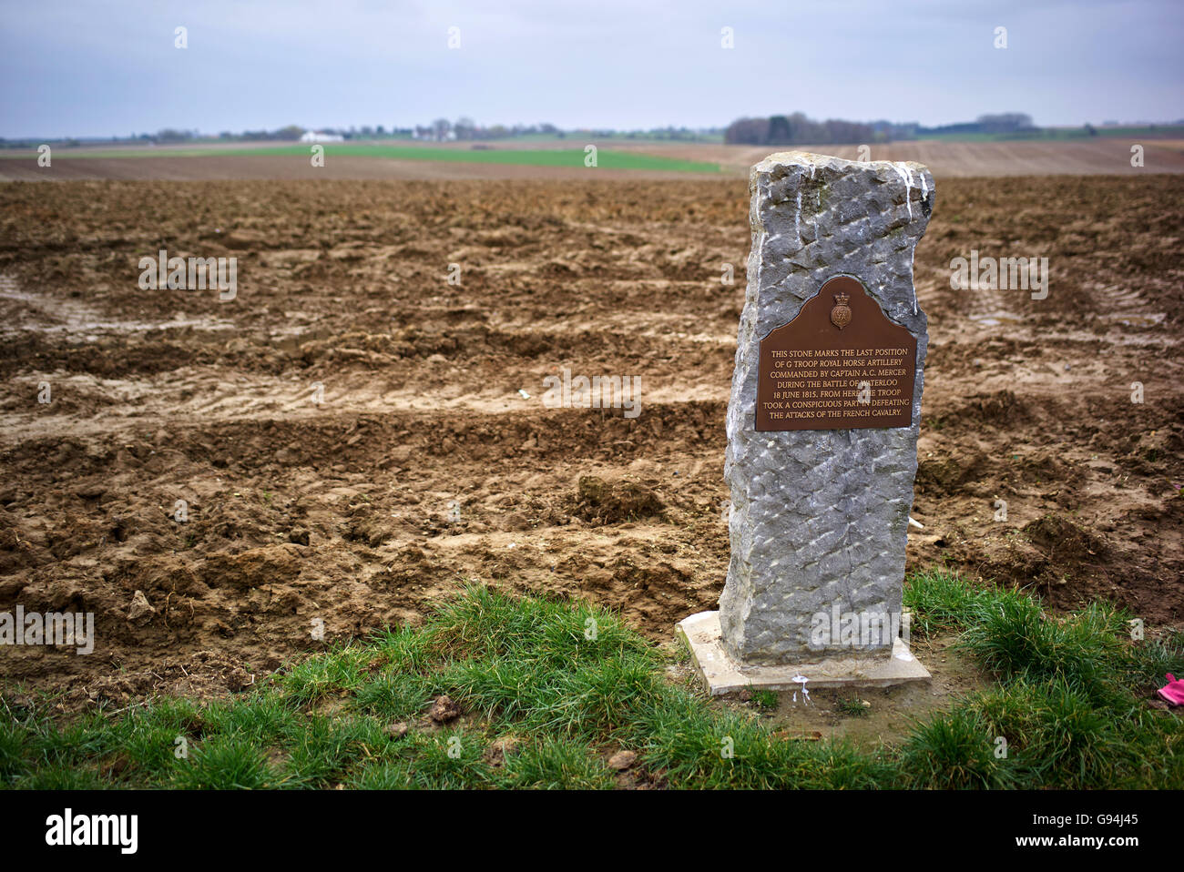 Memorial to Captain Mercer of the Royal Horse Artillery on the ...