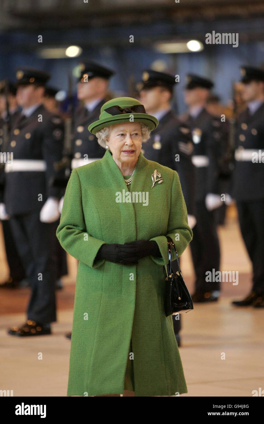 Britain's Queen Elizabeth II during a visit to RAF Marham in Norfolk ...