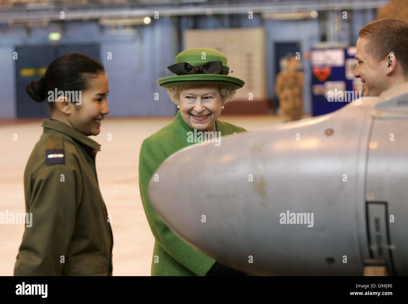Britain's Queen Elizabeth II during a visit to RAF Marham in Norfolk ...