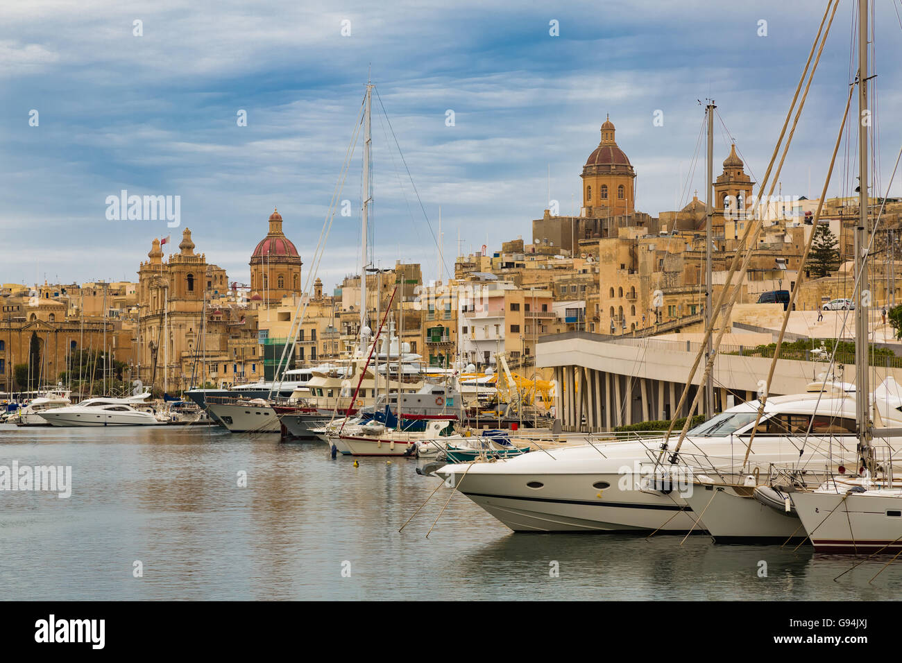Senglea, Malta - May 7, 2016: In bay The Grand Harbor Tricity of ...