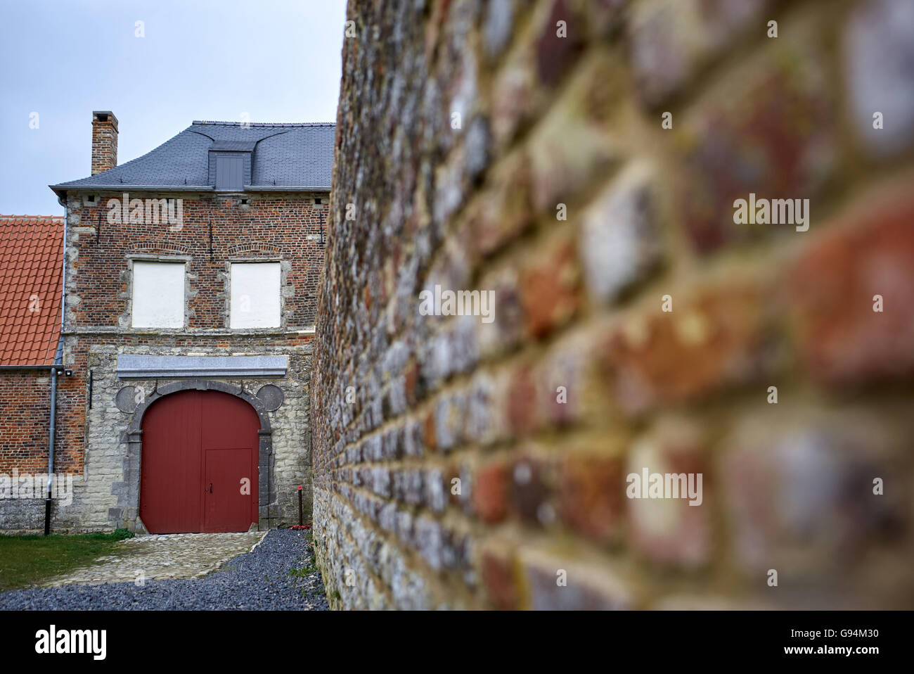 The South gate of chateau Hougoumont, scene of fierce fighting during ...