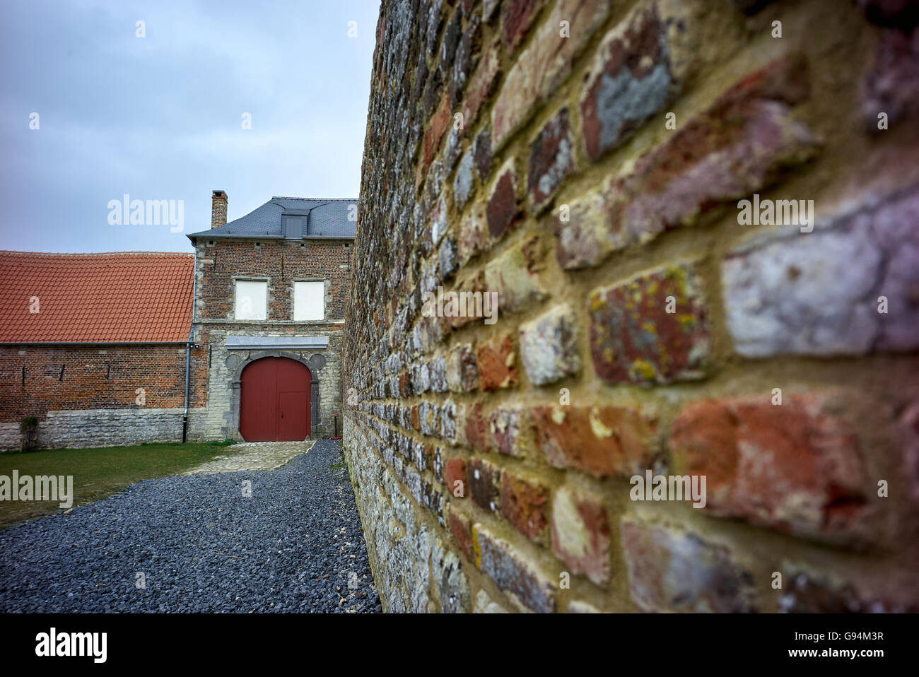 The South gate of chateau Hougoumont, scene of fierce fighting during ...