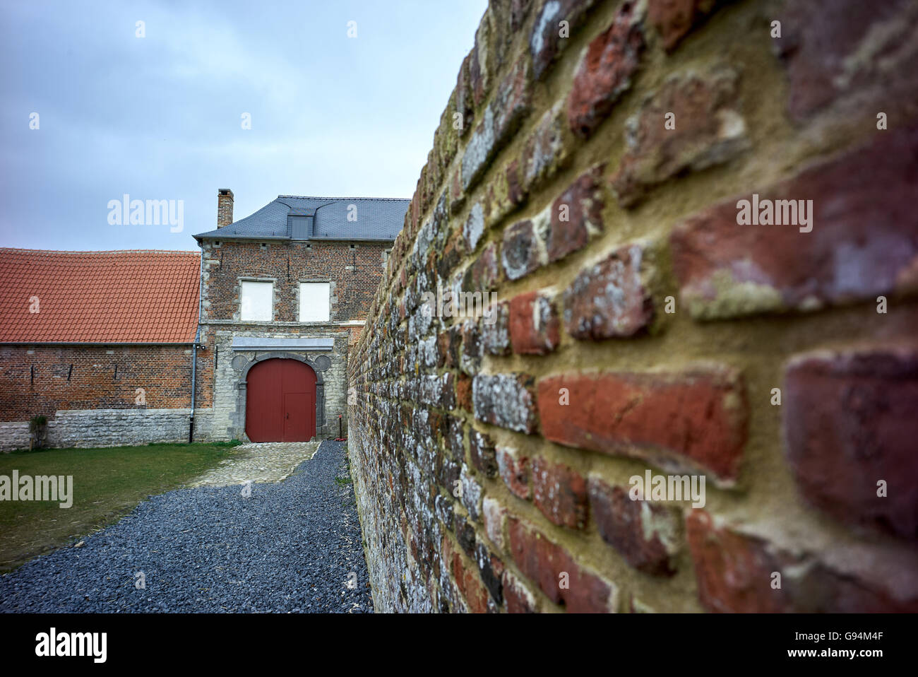 The South gate of chateau Hougoumont, scene of fierce fighting during ...