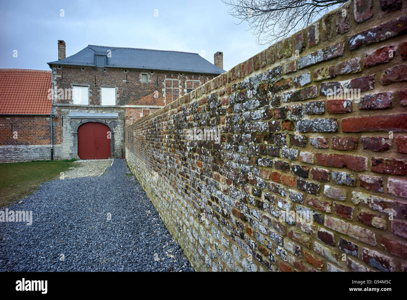 The South gate of chateau Hougoumont, scene of fierce fighting during ...
