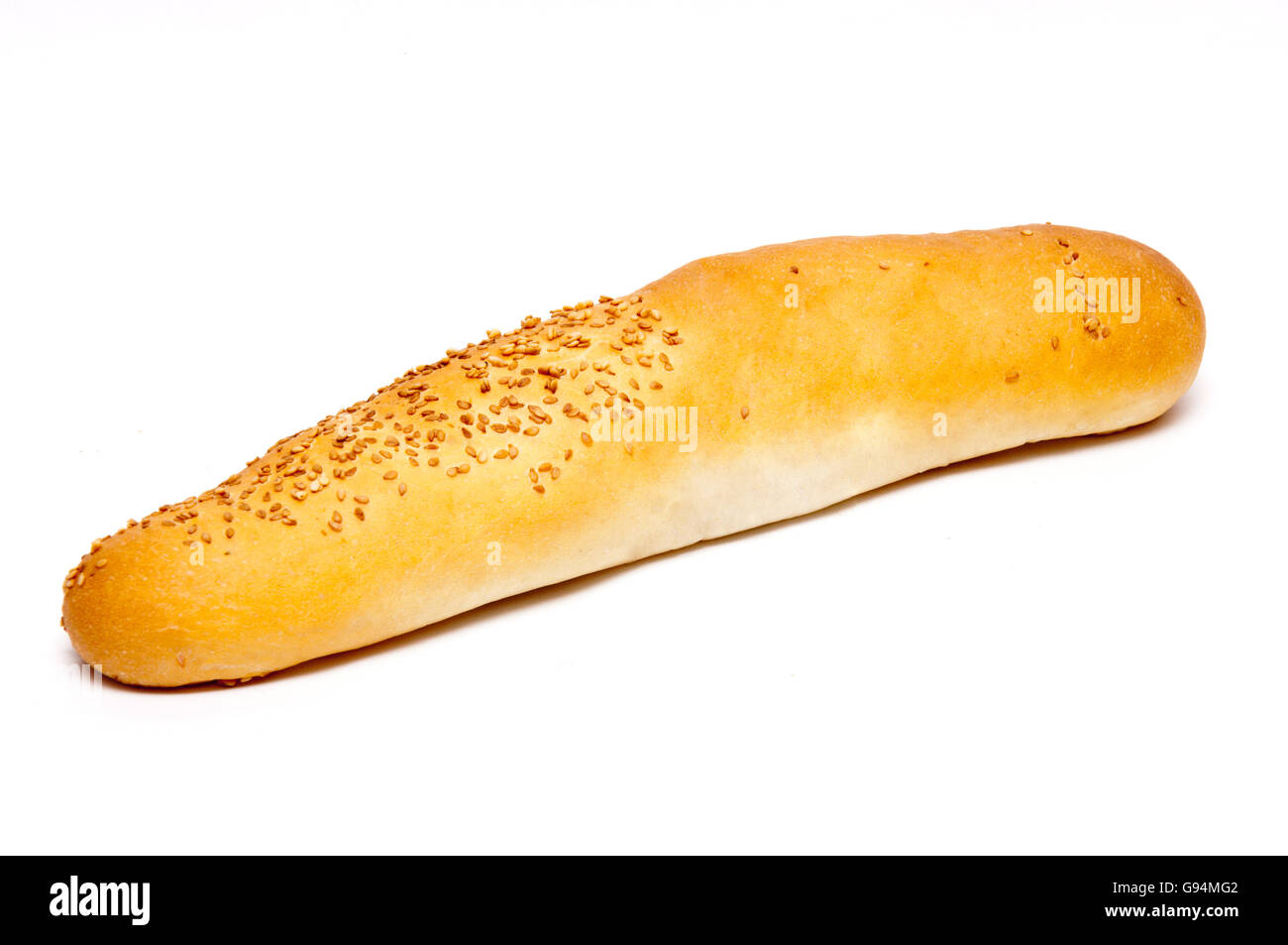 Single Baguette Loaf Over White Stock Photo - Alamy
