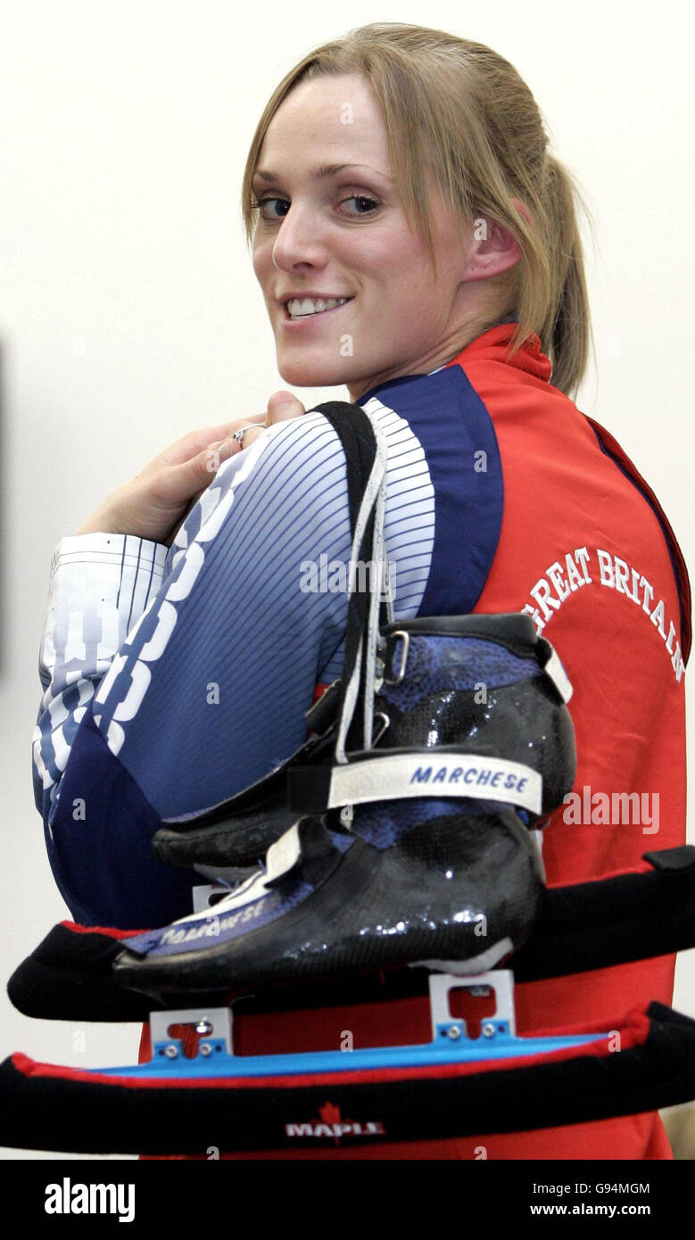 Great Britain's Short Track Speed Skater Sarah Lindsay following a ...