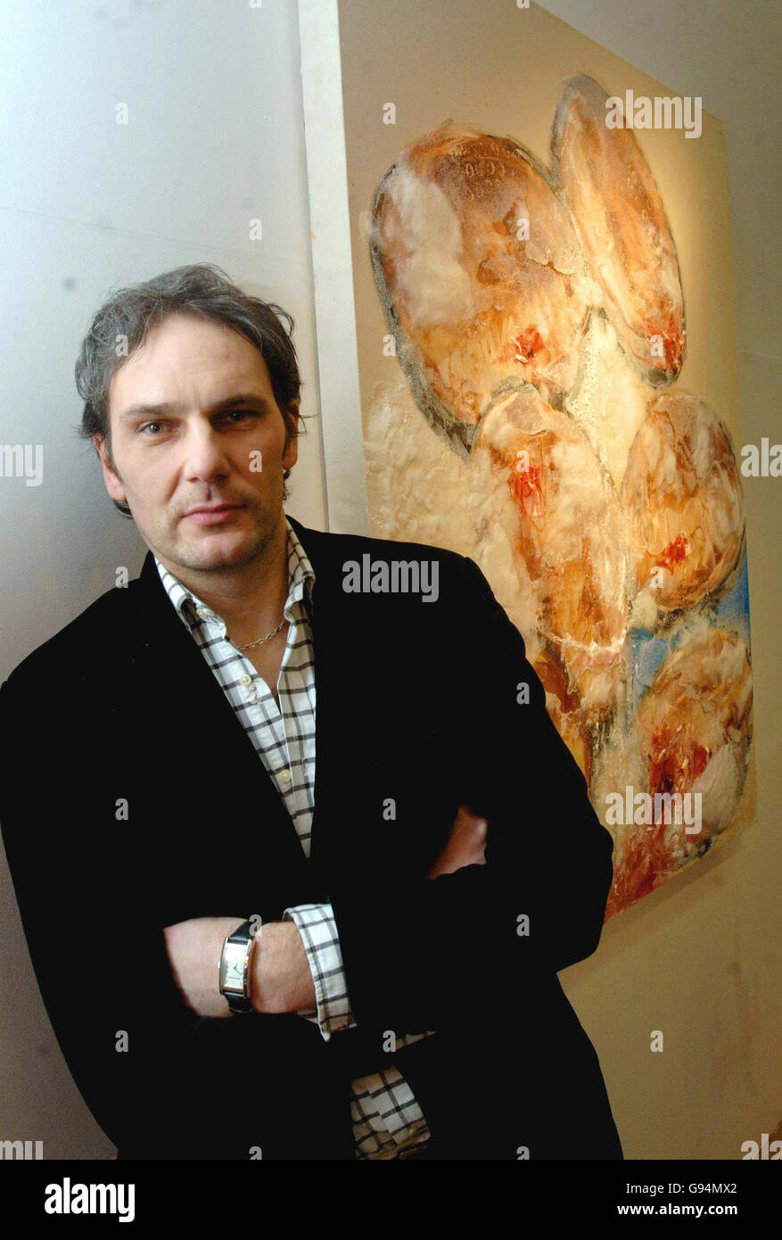 Artist Stephen Cornell attends his 'Asphodel - A Place of Bliss' private view, at Hiscox Art ...