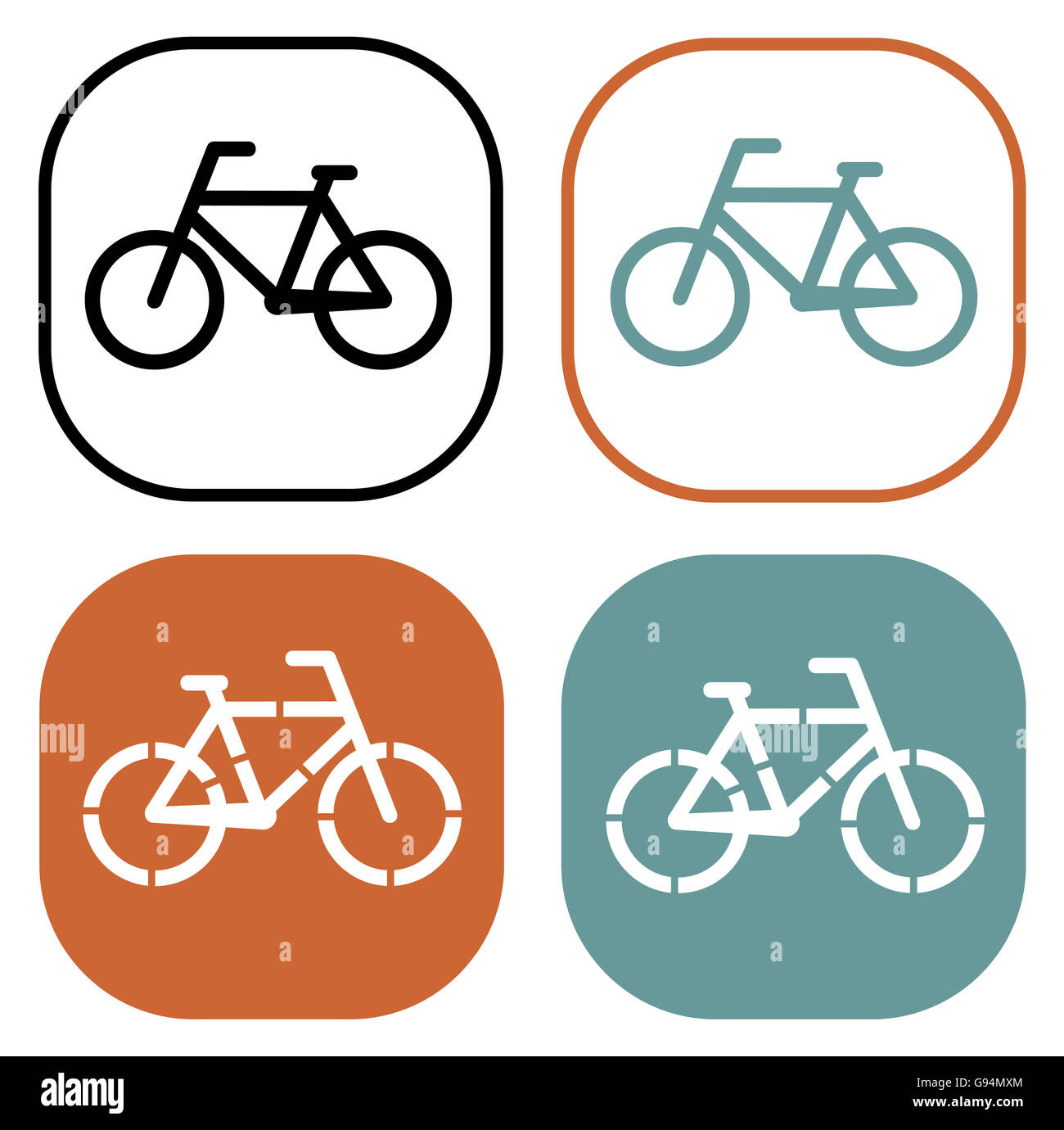 Bicycle icon flat design Stock Photo - Alamy