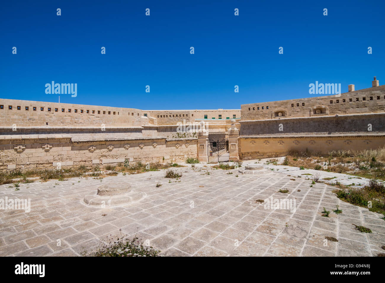 Old fortifications of Valletta on the Malta island Stock Photo - Alamy