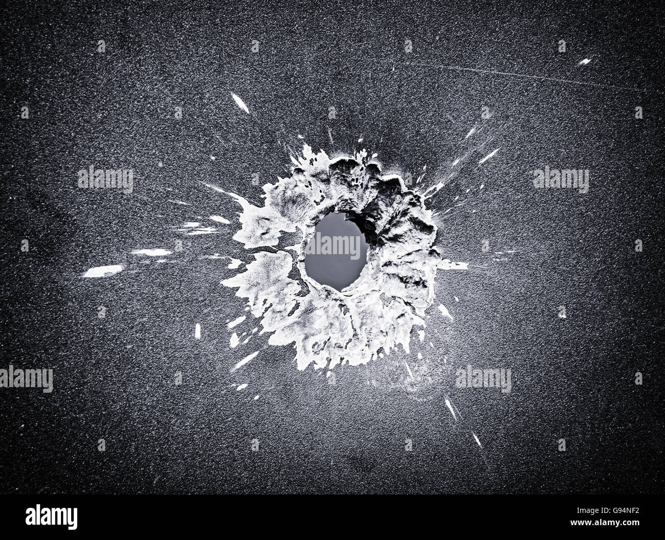 Bullet Holes In Black Metal