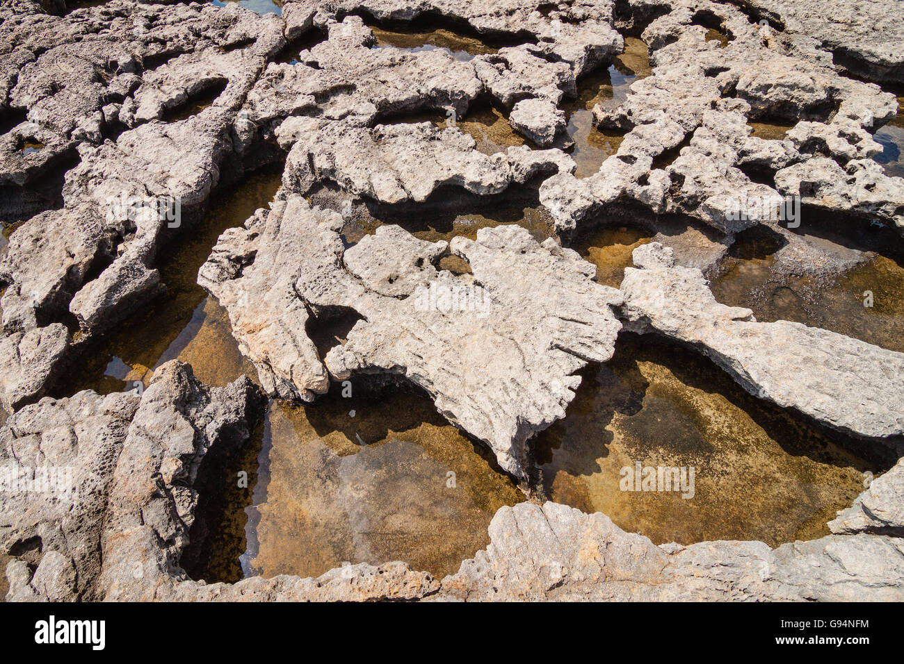 Volcanic cliffs at Azure Window on the Maltese island of Gozo Stock ...