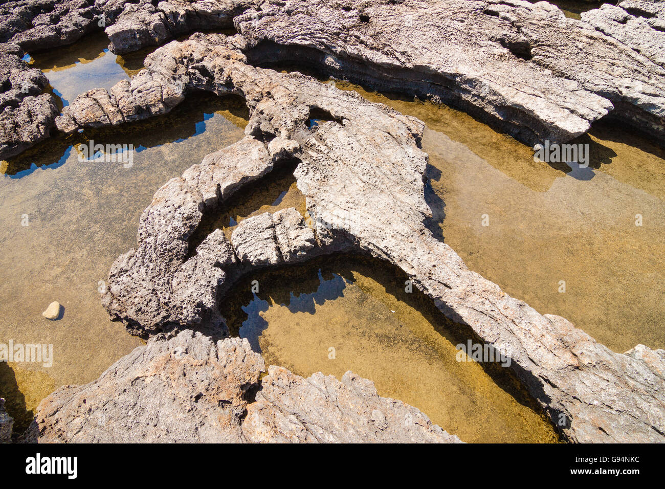 Volcanic cliffs at Azure Window on the Maltese island of Gozo Stock ...