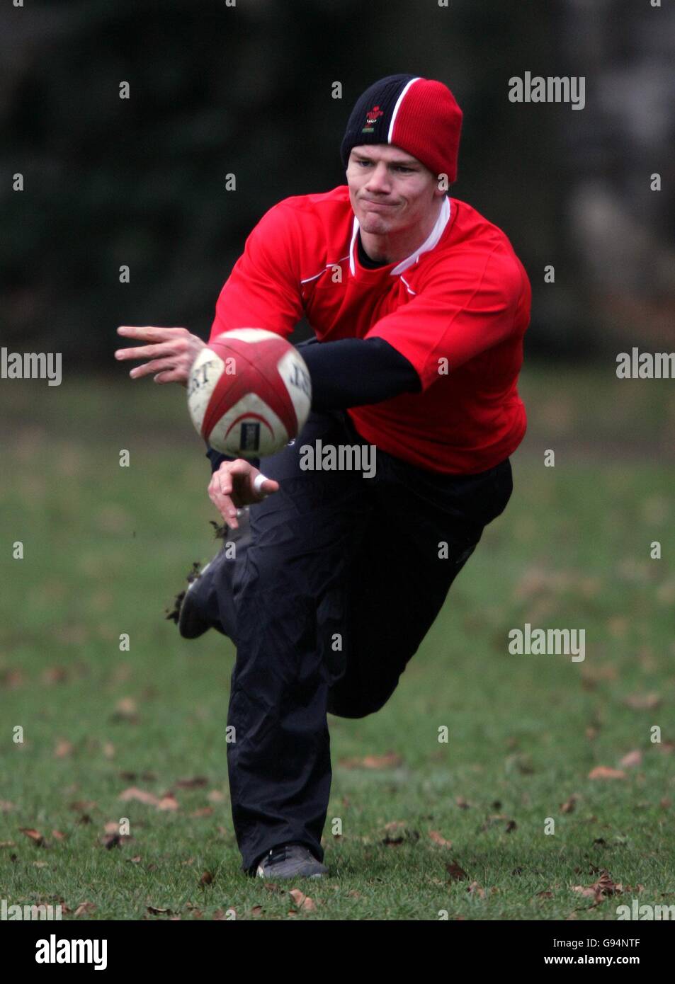 Dwayne peel during wales training at sophia gardens hi-res stock ...