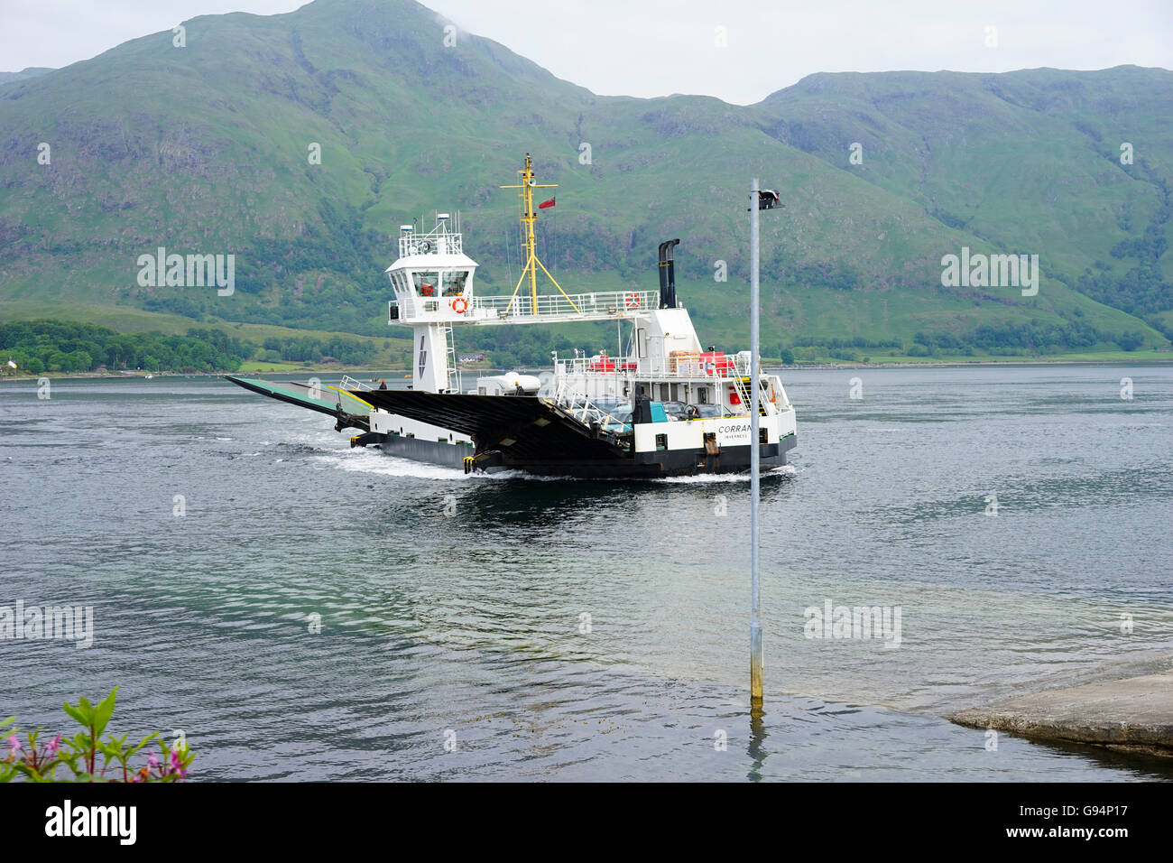 The Corran ferry crossing Loch Linnie at Corran Narrows south of Fort ...