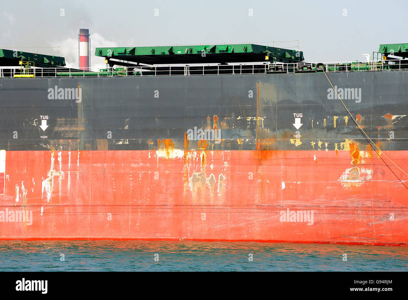 unloading of an ore cargo liner for the steel-works at Fos-sur-Mer ...
