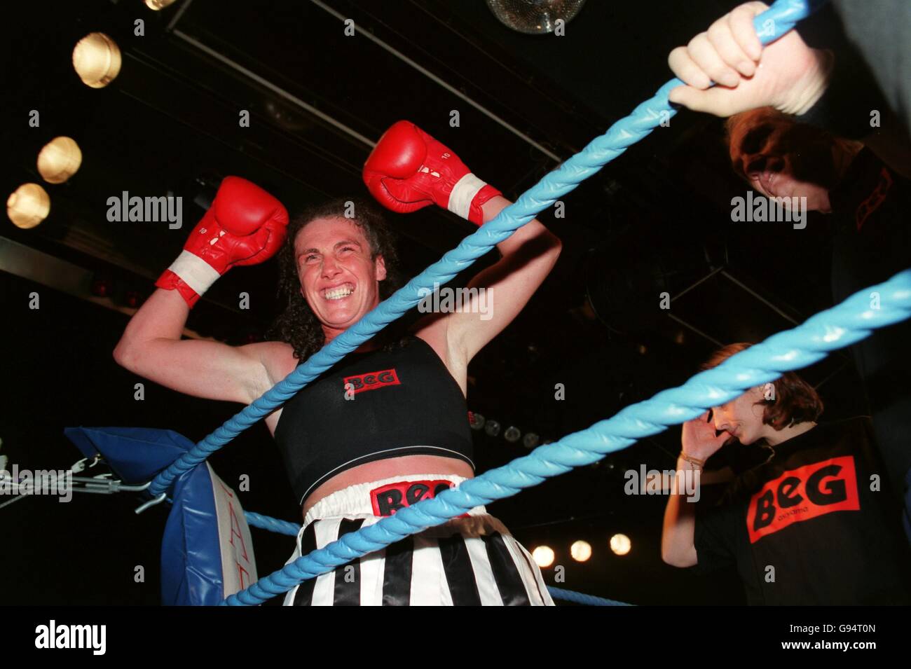 Jane Couch celebrates her victory, after the fight was stopped in the ...