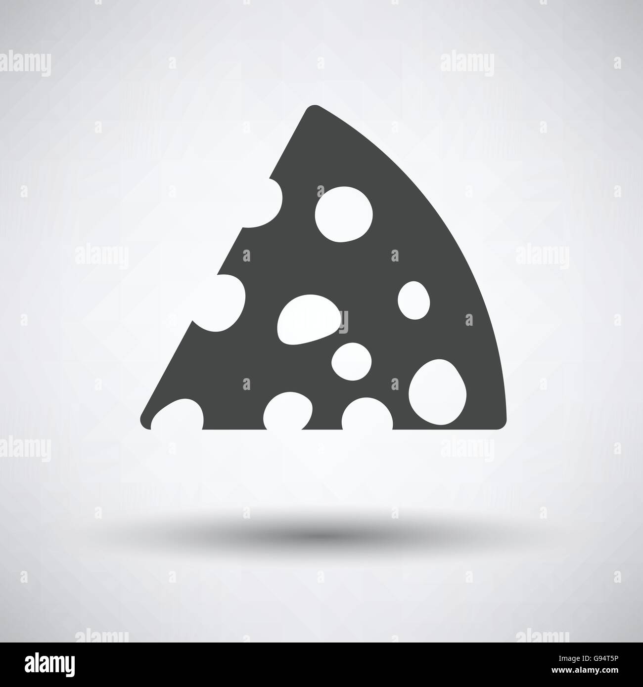 Cheese icon on gray background, round shadow. Vector illustration Stock ...