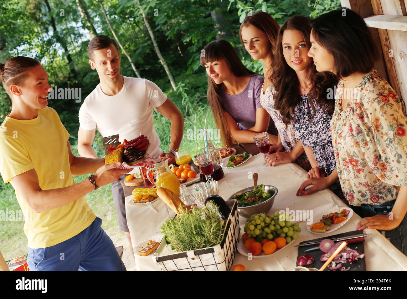 People on the picnic Stock Photo - Alamy