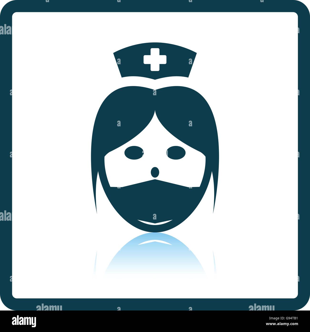 Nurse head icon. Shadow reflection design. Vector illustration Stock ...