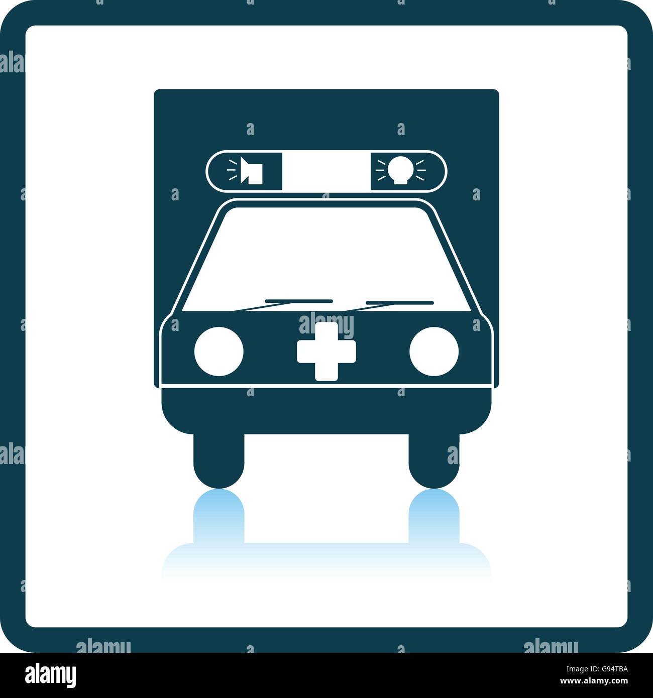 Ambulance car icon. Shadow reflection design. Vector illustration Stock ...