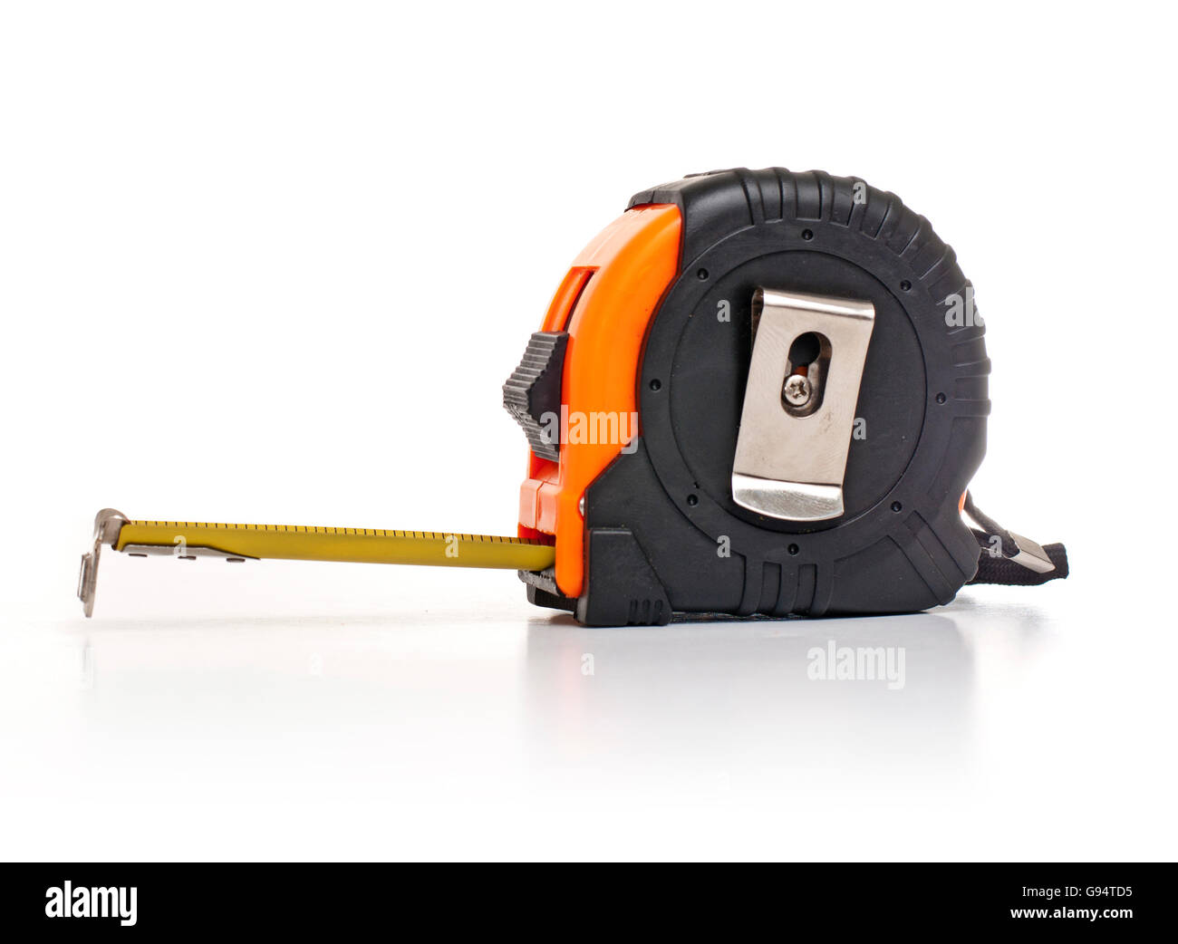 Black Tape Meter Isolated on White Background Stock Photo - Alamy