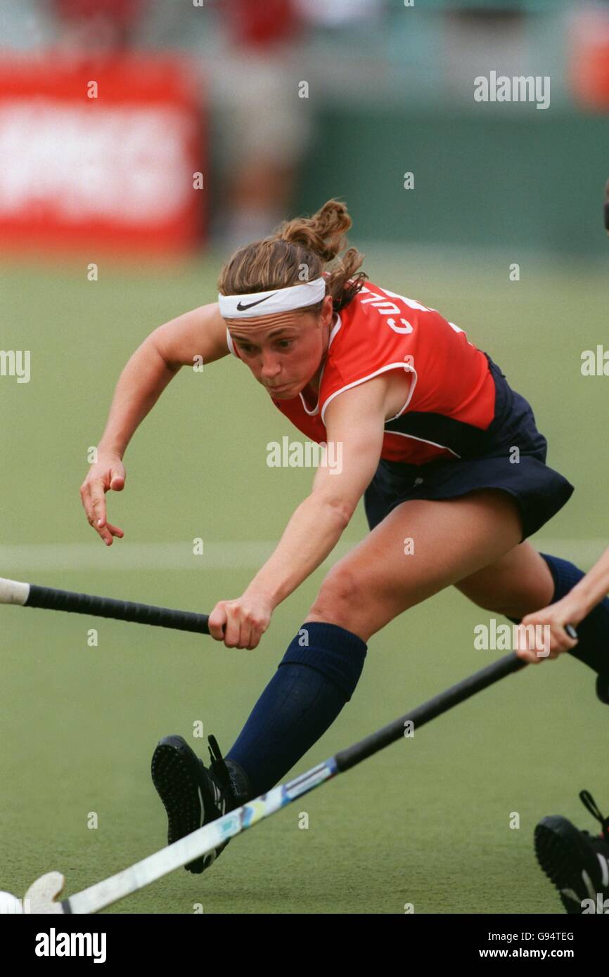 Tina cullen of england stretches to make a tackle hi-res stock ...