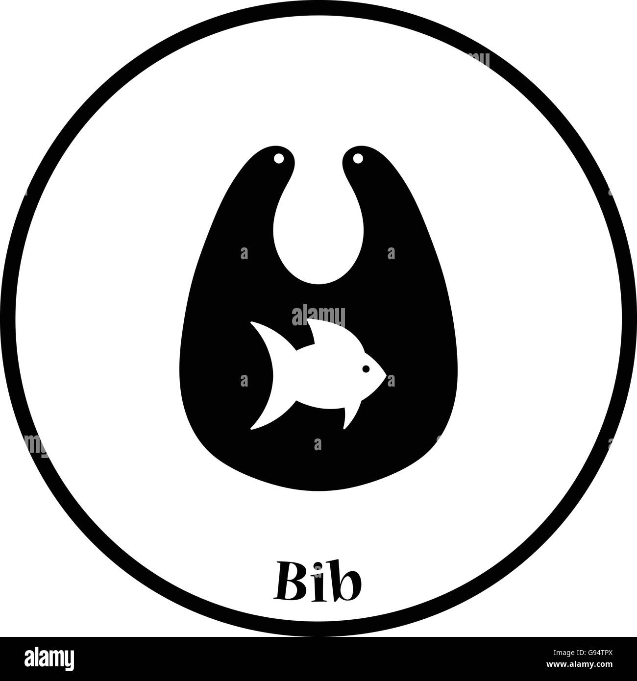 Bib icon. Thin circle design. Vector illustration Stock Vector Image ...