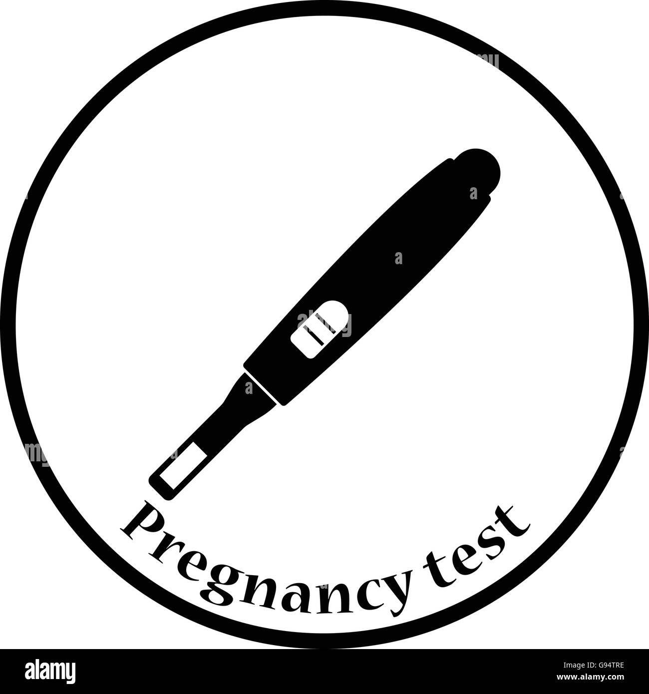 Pregnancy test icon. Thin circle design. Vector illustration Stock ...