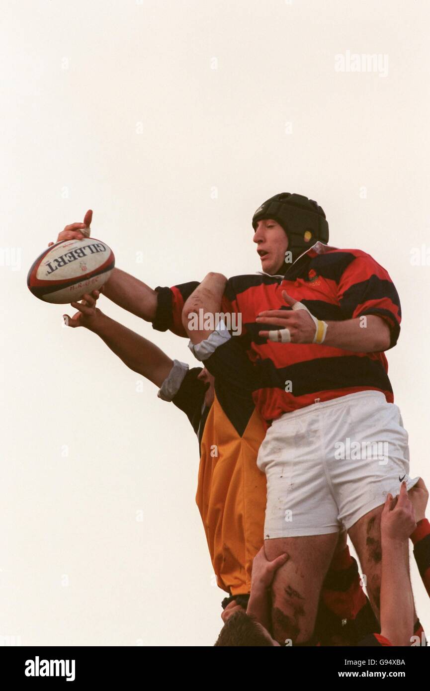 England North's Alex Alesbrook stretches for the ball at a line out ...
