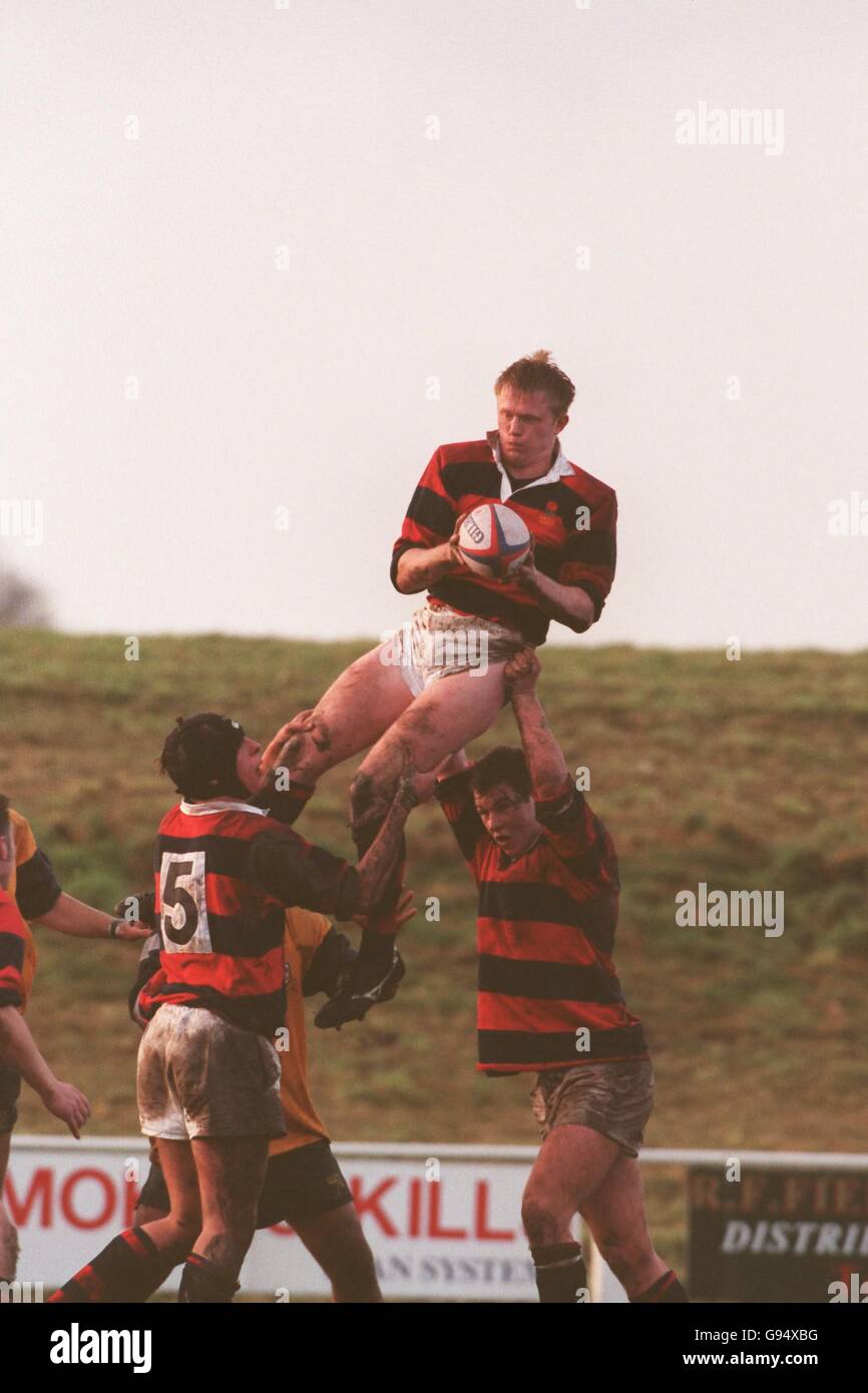 England North's Mark Soden (top) wins the line out ball Stock Photo - Alamy
