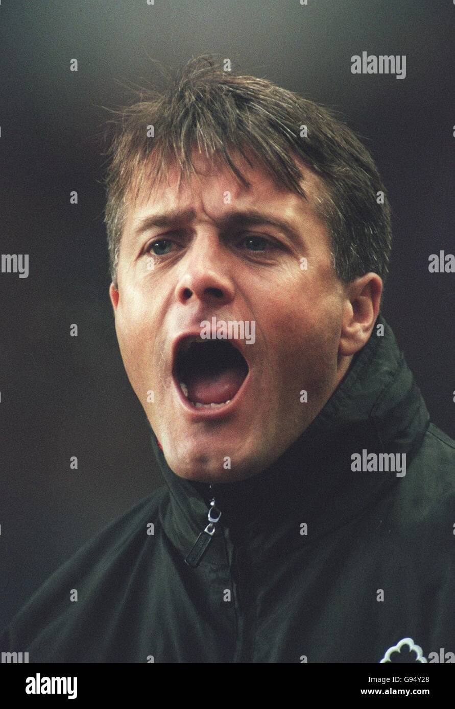 Nottingham Forest's acting manager Micky Adams shouts orders from the ...