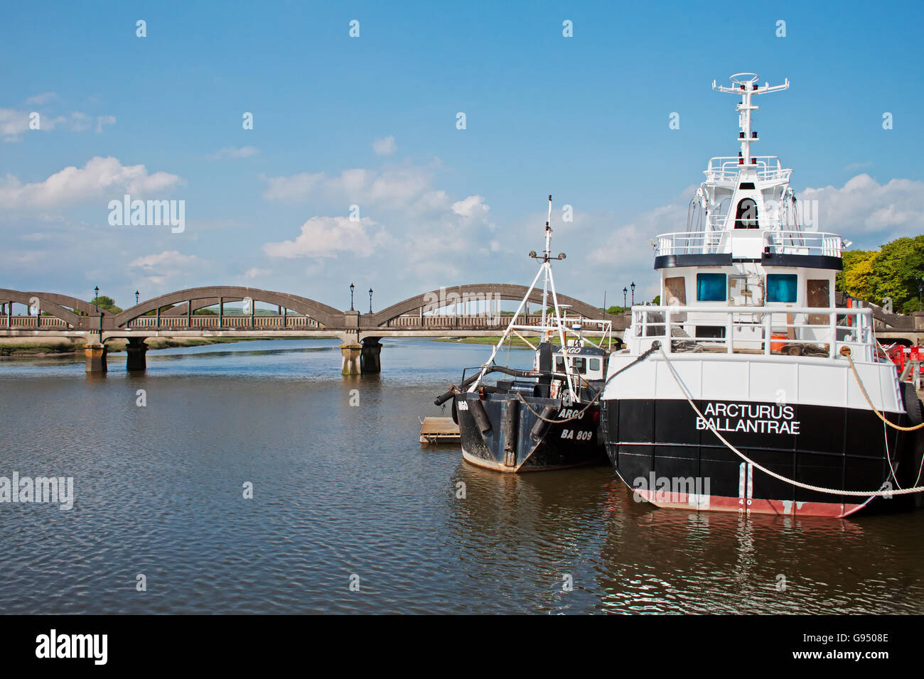 Ships moored at Kirkcudbright Harbour Stock Photo - Alamy