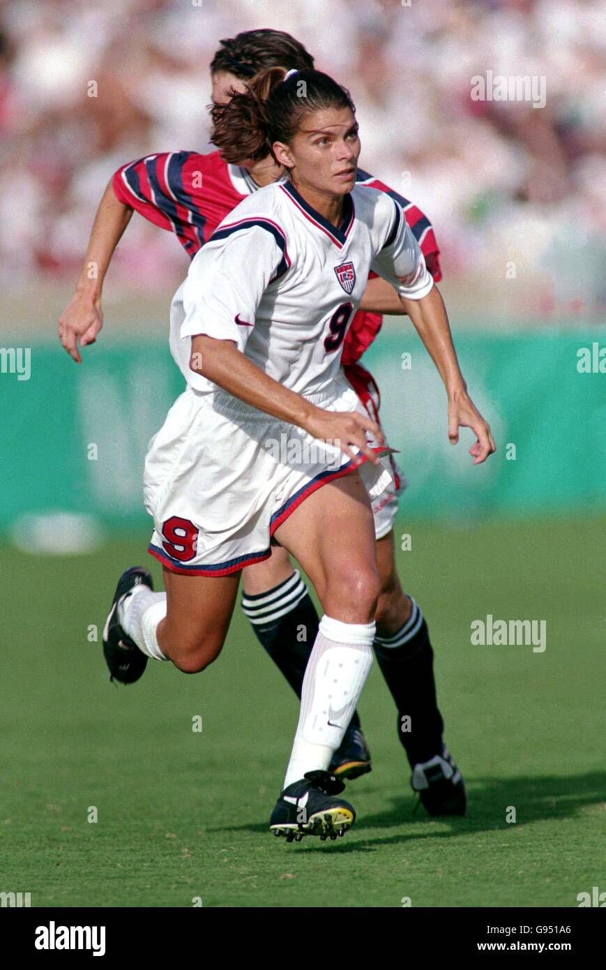 Mia Hamm Playing Soccer