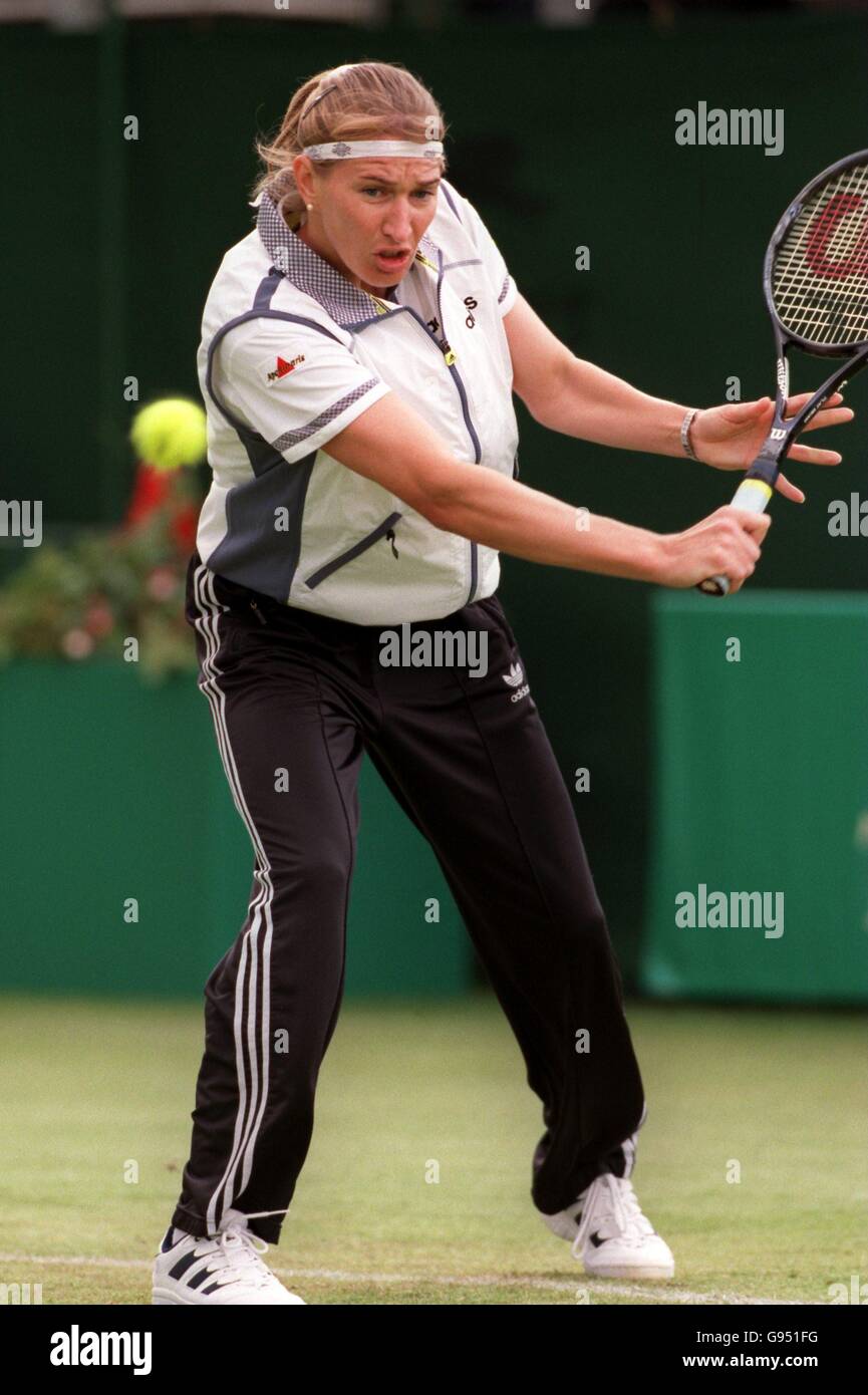 Tennis - DFS Classic - Birmingham. Steffi Graf in action Stock Photo ...