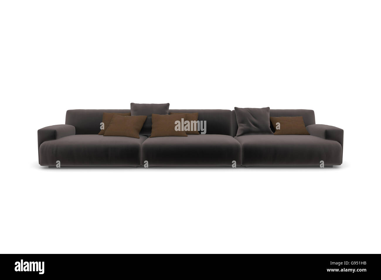 Isolate Big Sofa with shadow on white background. 3D render Stock Photo ...