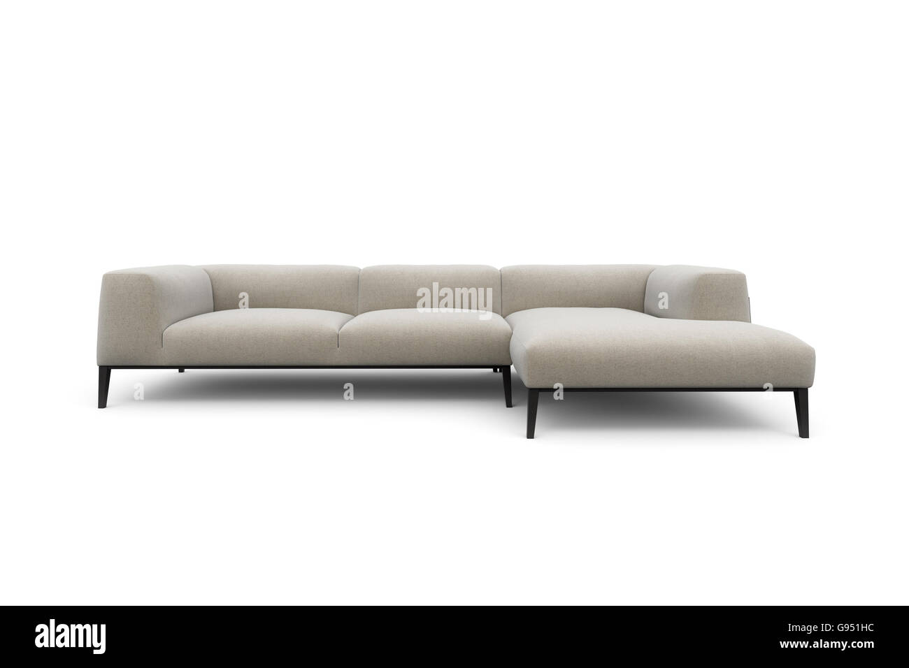 Isolate Big Sofa with shadow on white background. 3D render Stock Photo ...