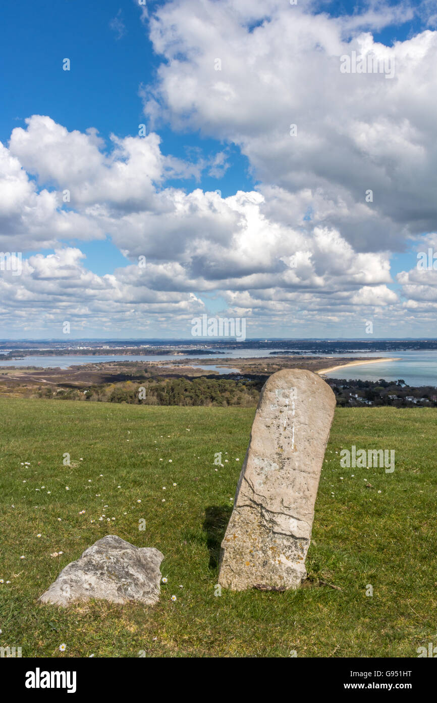 England Dorset Purbeck View of Poole Harbour from a footpath to Old ...