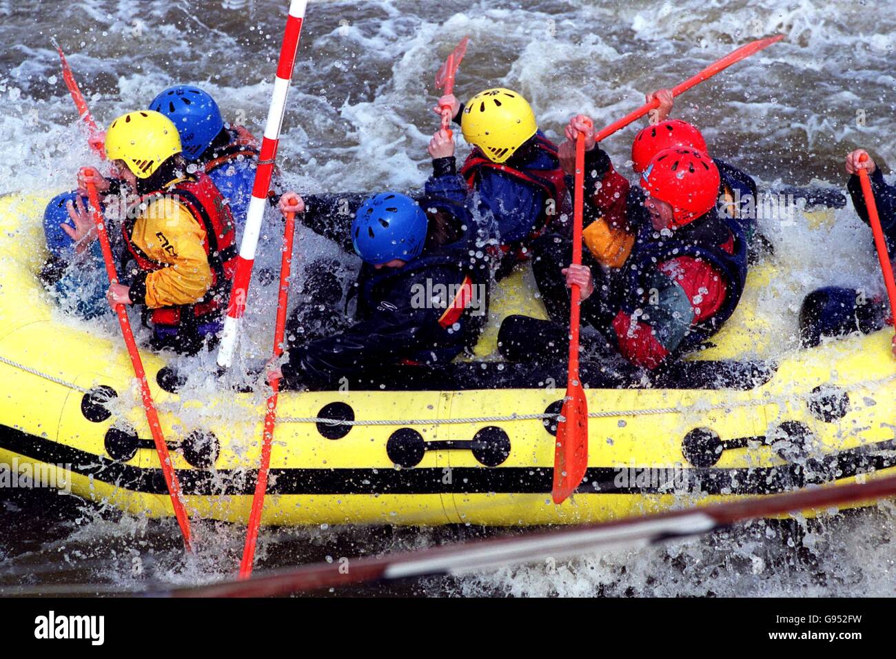 White water rafting - Holme Pier Point, Nottingham Stock Photo - Alamy