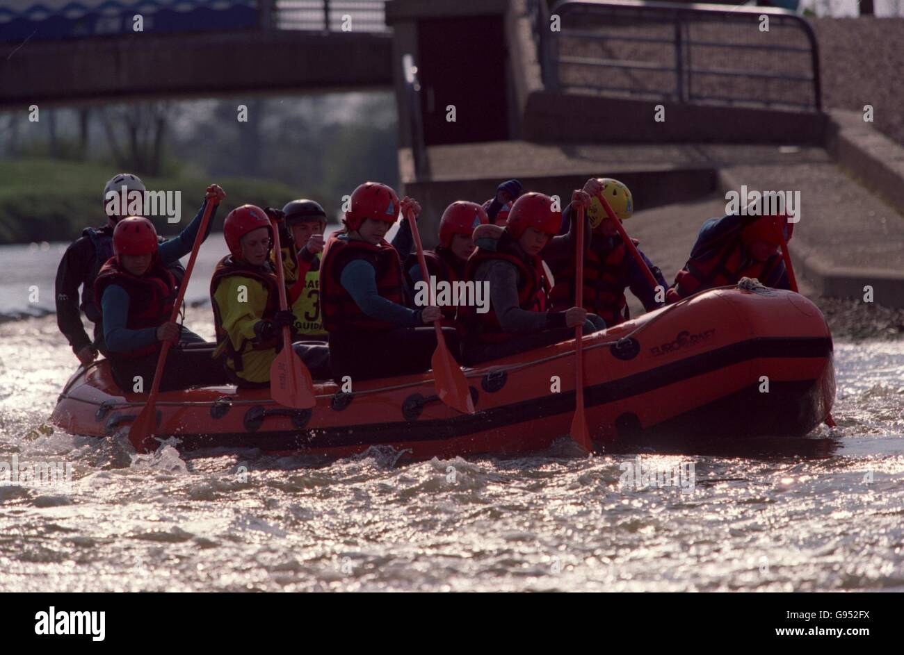 White Water Rafting - Holme Pier Point, Nottingham Stock Photo - Alamy