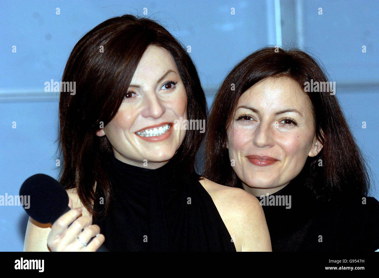Presenter Davina McCall unveils her waxwork model at the opening of the ...