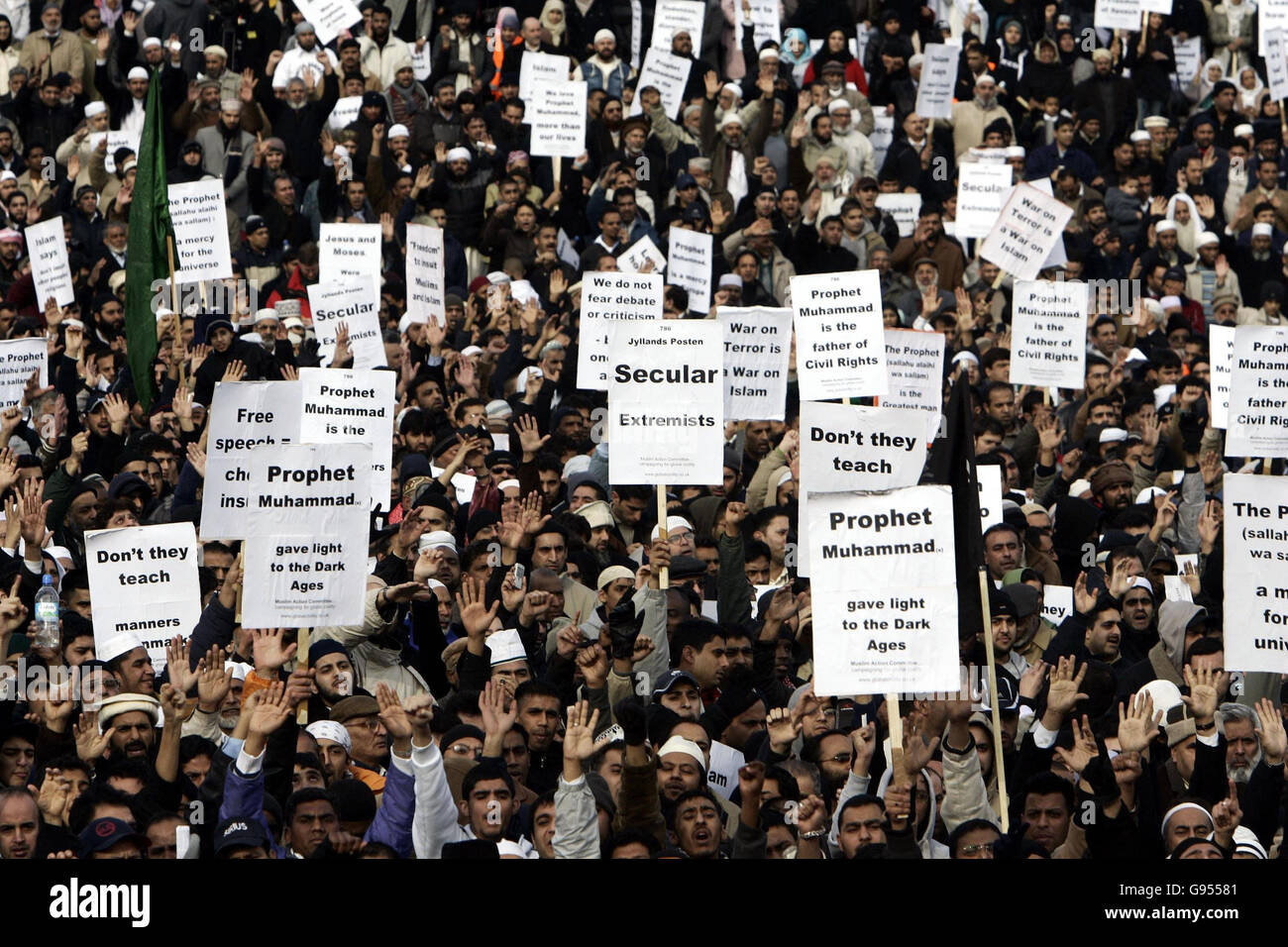 Muslims attend a demonstration rally and march starting at Trafalgar ...