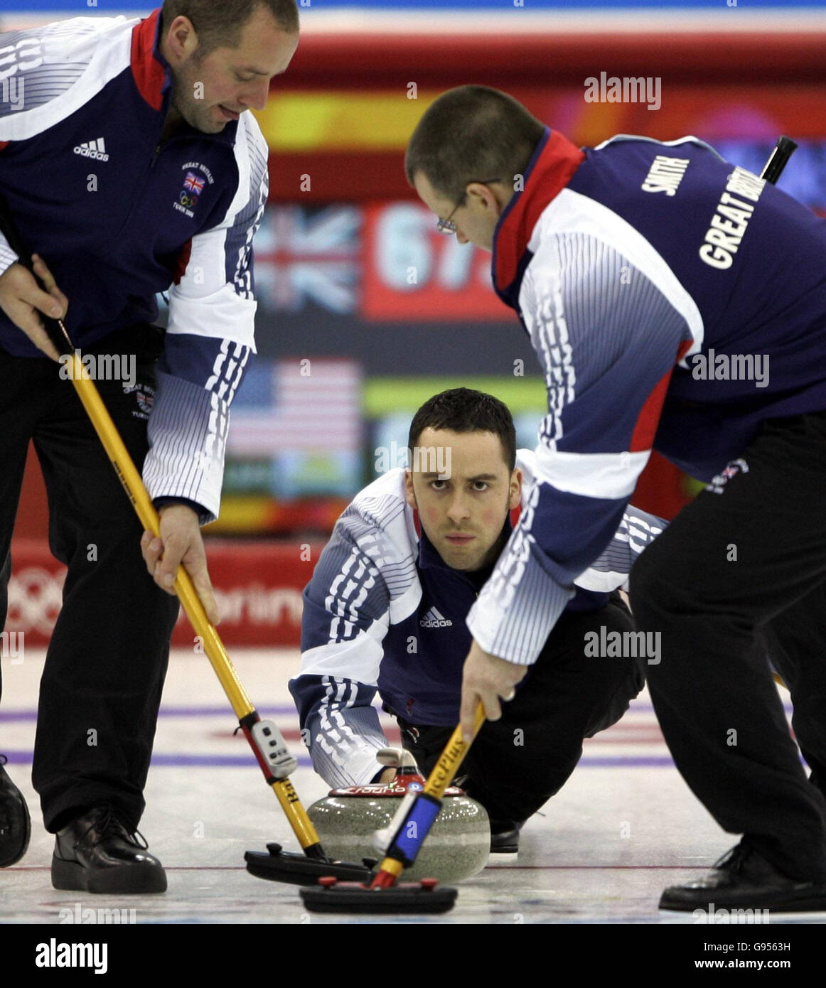Great Britain's David Murdoch (C), Euan Byers (L) and Warwick Smith in ...
