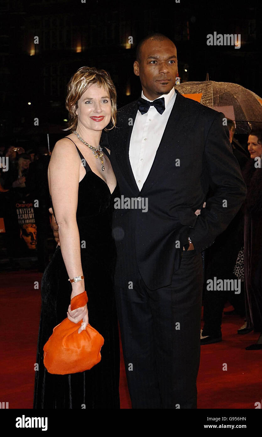 Colin Salmon and his wife Fiona Hawthorne arrive for the Orange British ...