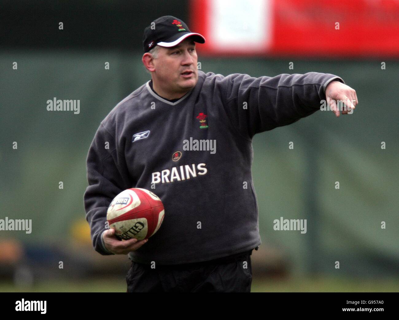 Wales coach mike ruddock directs training at sophia gardens hi-res ...